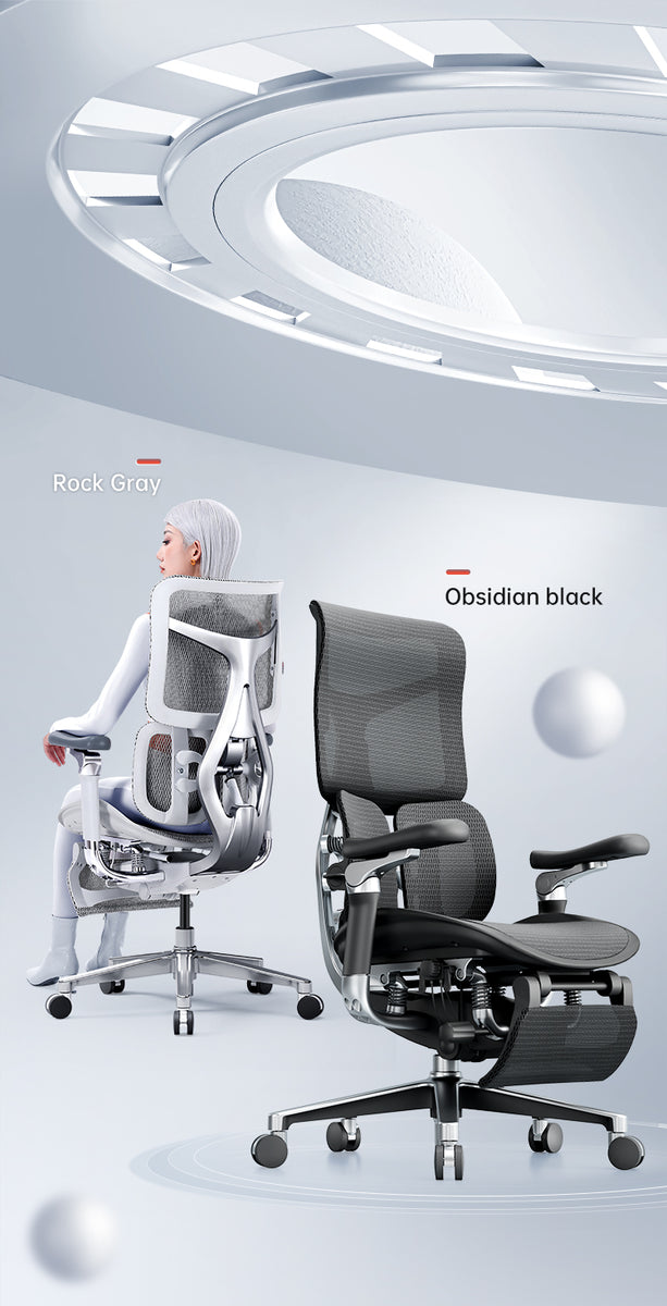 Sihoo S300 Light Grey Mesh White Frame Full Mesh Ergonomic Chair (5 Ye ...