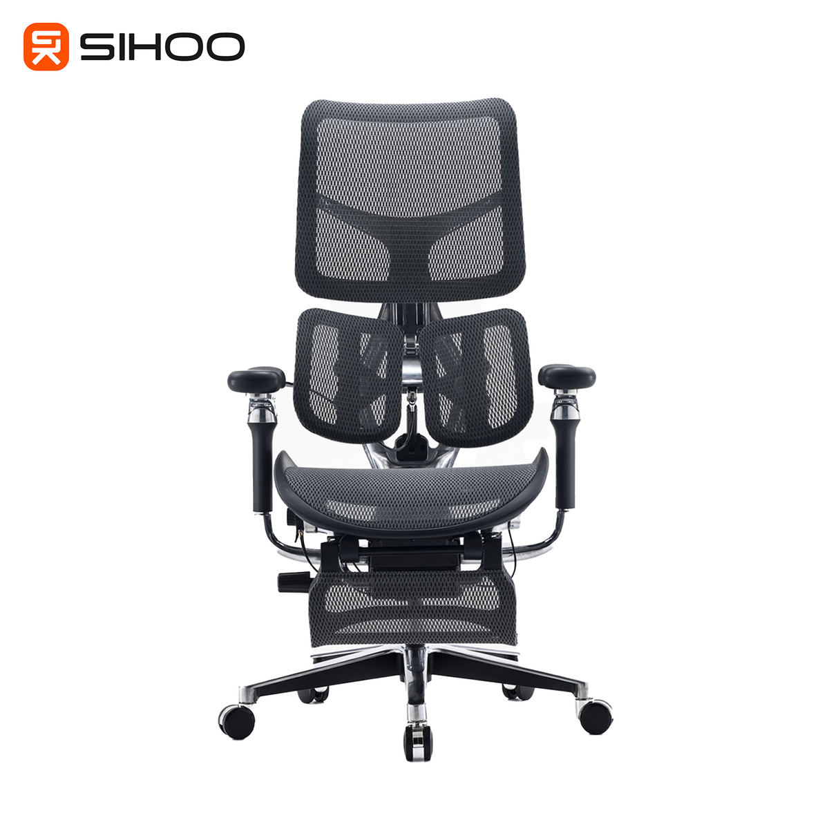 Sihoo S300 Dark Grey Mesh Black Frame Full Mesh Ergonomic Chair (5 Yea ...